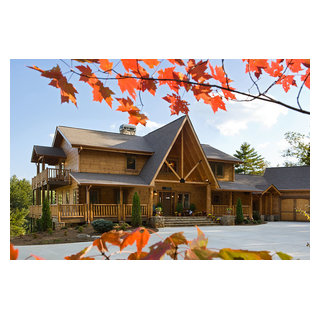 Exterior of Log Home in the Early Fall - Rustic - Exterior - Other - by ...