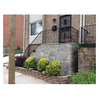 Flagstone Stoop in Washington DC with Natural Stone Veneer and Custom ...
