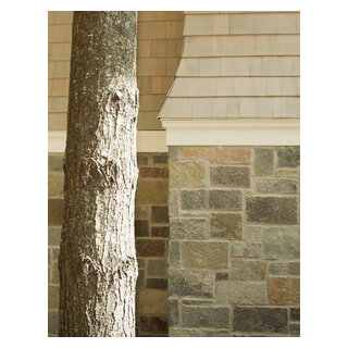 Flared shingles with stone - Beach Style - Exterior - Chicago - by rus ...