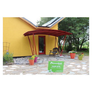 Front Entry, Butterfly Roof with Solar Panels - Modern - Exterior ...