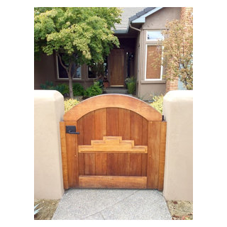 Hacienda Style Gate with Dark Bronze Contemporary Hardware ...