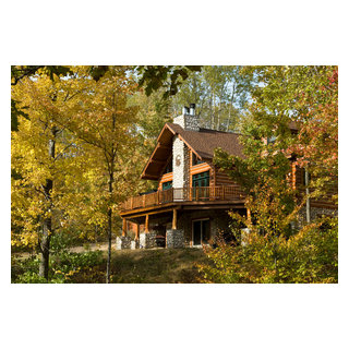 Half log siding with chinking spacers - Rustic - Exterior - Other - by ...