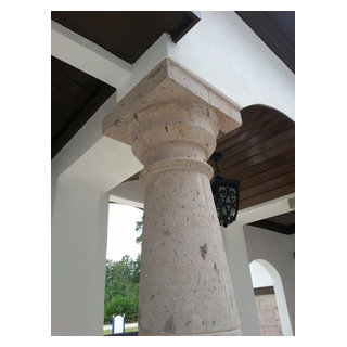"Hand carved natural stone Cantera" - Mediterranean - Exterior ...