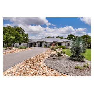 Hill Country Contemporary - Front Elevation - Contemporary - House ...