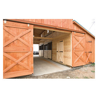 Horse Barn Center Aisle - Farmhouse - Exterior - Other - by Fisher ...