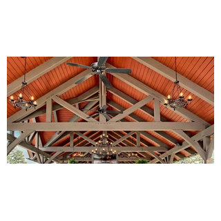 King and Queen Post Timber Frame Trusses - Traditional - Exterior ...