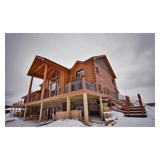 Lakeshore Log Home - Rustic - Exterior - Other - by DW3 Construction ...