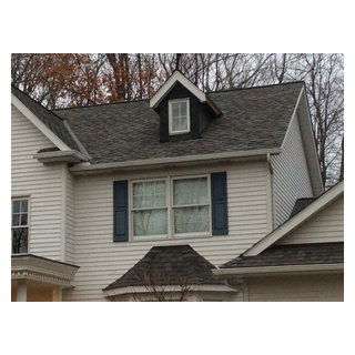 Landmark TL HD colonial slate. Siding removed from dormers and chimney ...