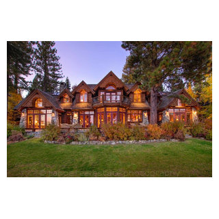 Large Log Lakefront Lodge - Rustic - Exterior - Other - by Tahoe Real ...