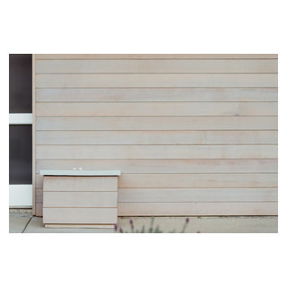 light gray stain at cedar siding - Midcentury - Exterior - Orange ...