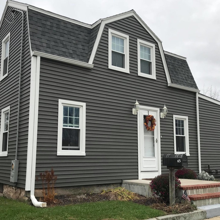 75 Exterior Home with a Clipped Gable Roof Ideas You'll Love - January ...