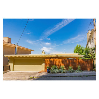 mid-century modern with big city views - Midcentury - Exterior ...