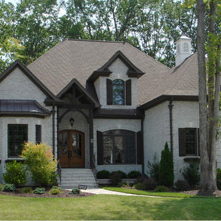 75 Beautiful Brick Exterior Home with a Clipped Gable Roof Pictures ...