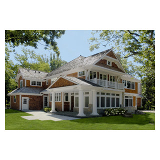 Nantucket Style Stone and Natural Cedar Shingle Home in Northbrook ...
