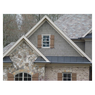Natural stone, shake, shutters, metal roofing - Craftsman - Exterior ...