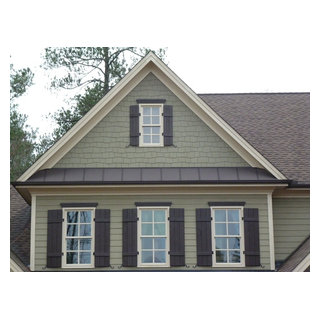 Natural stone, shake, shutters, metal roofing - Craftsman - Exterior ...