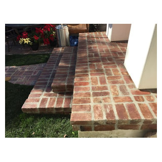 New brick landing to match existing entry, La Jolla - Traditional ...