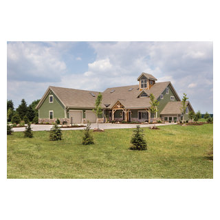 Ohio Timber Frame Home - Exterior Farm Style Home - Farmhouse ...