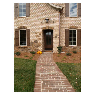 Oyster Pearl Oversize Tumbled Face Brick - Transitional - Exterior ...