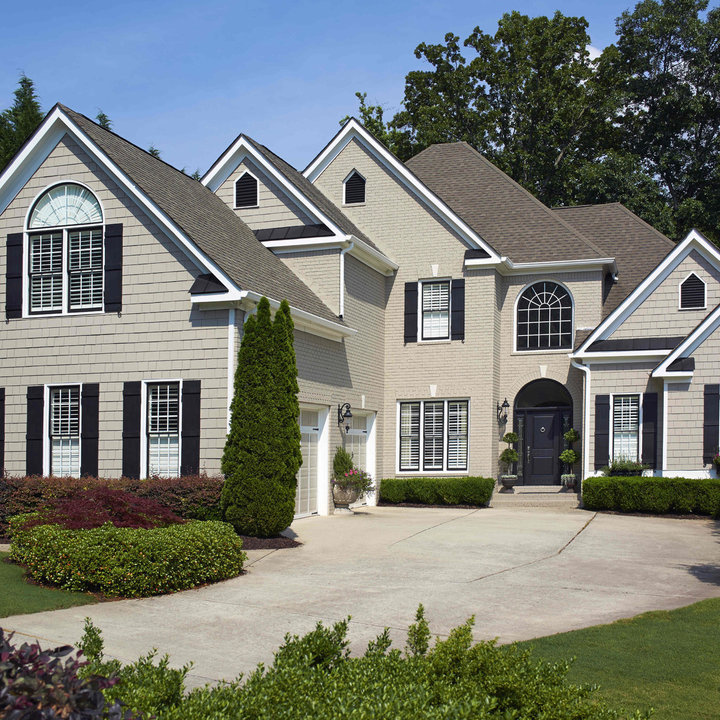Cream Brick Exterior - Photos & Ideas | Houzz