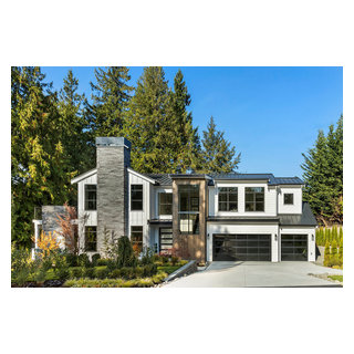 Points Drive Custom - Yarrow Point, WA - Farmhouse - Exterior - Seattle ...