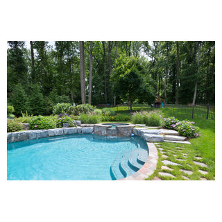 Poolscape and Planters - Traditional - Exterior - New York - by Britney ...