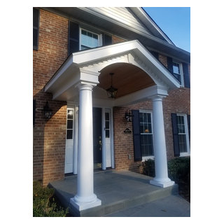 Portico with Arched Ceiling and Dentil Molding - Traditional - Exterior ...