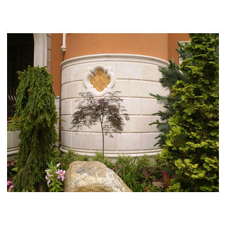 Precast Stone Wall Panels For Radius Wall Facade - Modern - Exterior ...