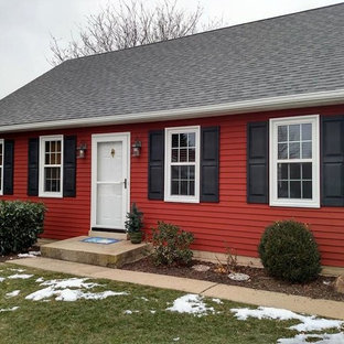 75 Beautiful Red Exterior with Vinyl Siding Ideas & Designs - August ...