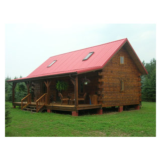Quaint Log Cabin - Rustic - Exterior - Detroit - by Oasis Homes | Houzz