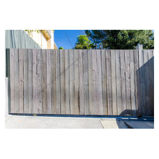 Reclaimed Wood Gates in Bel-Air - Eclectic - Exterior - Los Angeles ...