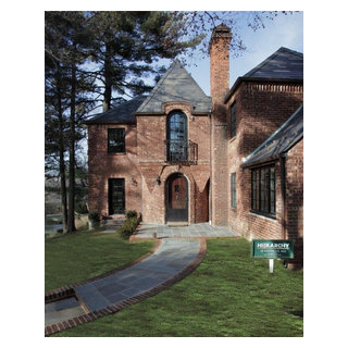 Red Brick Normandy Tudor - Traditional - Exterior - New York - by ...