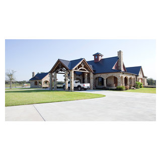 Rustic Timber Frame Home on TX Ranch - Traditional - Exterior - Houston ...