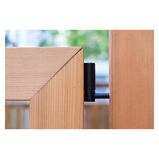 Stainless Steel Lag Pintle with strap hinge on wooden gate ...