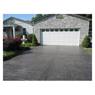 Stamped Concrete Driveway - Overlay - Traditional - Garage - St Louis - by Decorative Concrete ...