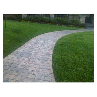 Stamped/Stained Sidewalk - Traditional - Landscape - Oklahoma City - by ...