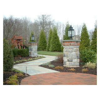 Stone Walkway & Lamp Posts - Craftsman - Exterior - Philadelphia - by ...