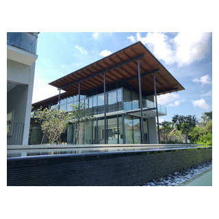 Teak Ceiling Rafters - Modern - House Exterior - Singapore - by The ...