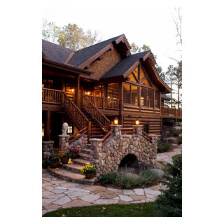 Traditional Log Lodge - Rustic - Exterior - Other - by User | Houzz