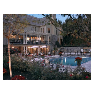 Travertine Pool Deck & Coping - Argento Silver - Traditional - Exterior ...