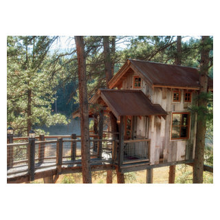 tree house with nature aged siding - Rustic - Exterior - Salt Lake City ...