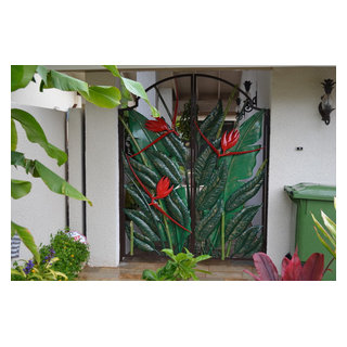 Tropical Entry Gates - Tropical - Exterior - Hawaii - by Fusion Art 808 ...