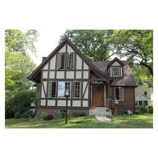 Tudor addition and detailed stucco siding - Craftsman - Exterior ...