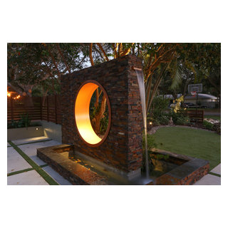 Water Feature at Night - Asian - Exterior - Tampa - by Alair Homes ...