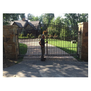 Waynesville NC Entry gates and iron fence - Contemporary - Landscape ...