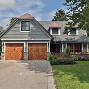 75 Beautiful Craftsman Exterior Home with a Clipped Gable Roof Pictures ...