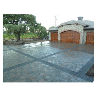 Wine Country Basalite Artisan Slate Paver Driveway - Rustic - Exterior ...
