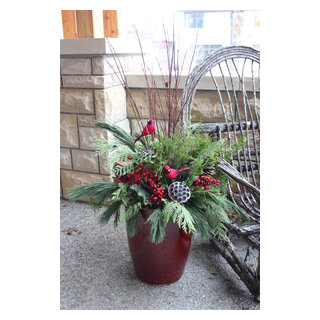 Winter and Christmas Containers - Contemporary - Exterior - Calgary ...