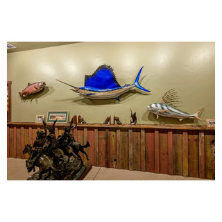 African Safari Game Room & Hunting/Fishing Trophy Room - Rustic ...