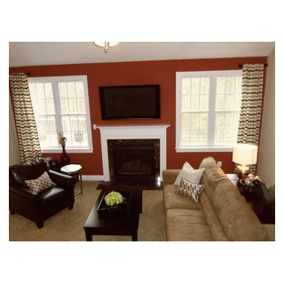 After Family Room Redesign - Classique Chic - Salle de Séjour - Autres ...